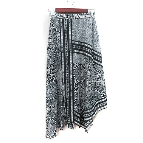 【中古】フレイアイディー FRAY I.D フレアスカート ミモレ ロング アシンメトリー 総柄 1 S 黒 ブラック 白 ホワイト /YI レディース 【ベクトル 古着】 260122ブランドフレイアイディー FRAY I.D表記サイズ1...