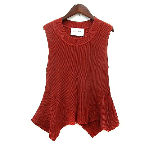 【中古】リリーリン LILLY LYNQUE ニット カットソー ノースリーブ リブ 38 M 茶 ブラウン /MN レディース 【ベクトル 古着】 260312表記サイズ38（日本サイズM相当）実寸サイズ身幅：約40cm　総丈：約60cm...