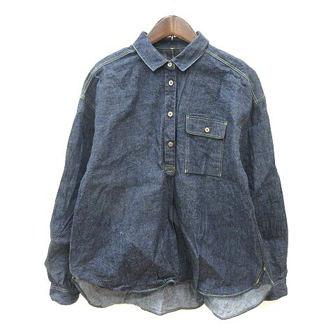 【中古】ワークノットワーク WORK NOT WORK デニムシャツ 長袖 1 S 紺 ネイビー /MN レディース 【ベクトル 古着】 260402表記サイズ1（日本サイズS相当）実寸サイズ肩幅：約50cm　身幅：約51cm　着丈：約59...