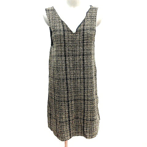 【中古】オリーブデオリーブ OLIVE des OLIVE ワンピース ジャンパースカート ひざ丈 ツイード チェック F 黒 ブラック /AU レディース 【ベクトル 古着】 260612ブランドオリーブデオリーブ OLIVE des O...