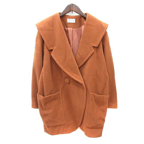 【中古】T Collection PRODUCED by G9 チェスターコート ダブル 総裏地 ウール カシミヤ混 9 M 茶 ブラウン /MN レディース 【ベクトル 古着】 260716表記サイズ9（日本サイズM相当）実寸サイズ肩幅：...