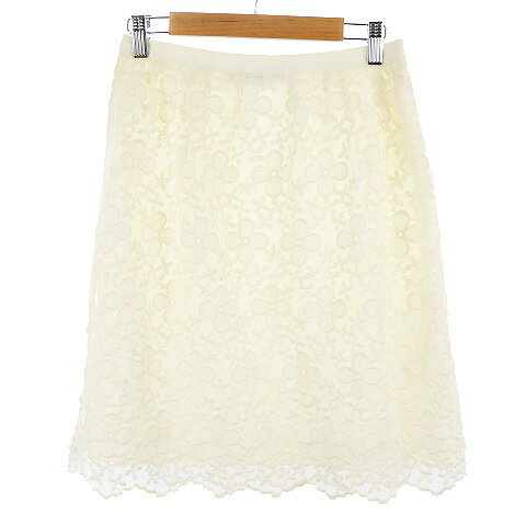 【中古】エムズグレイシー M'S GRACY スカート フレア レース ひざ丈 カットワーク 38 アイボリー 白 ホワイト /MO レディース 【ベクトル 古着】 200116 ベクトルプレミアム店ブランドエムズグレイシー M'S GRA...