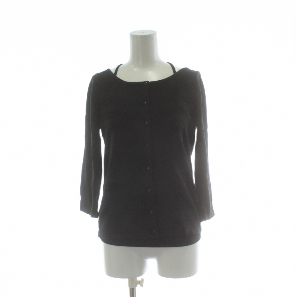 【中古】ケティ KETTY アンサンブルニット 2 黒 ブラック 無地 ラウンドネック 七分袖 ラメ入り /PP ■GY58 レディース 【ベクトル 古着】 260128ブランドケティ KETTY表記サイズ2実寸サイズ肩幅：約32cm　身幅...