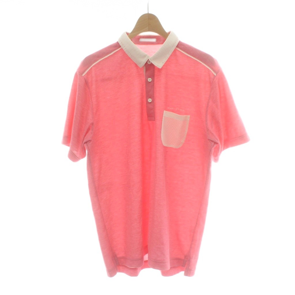 【中古】ヒールクリーク Heal Creek ポロシャツ 50 ピンク 半袖 襟付き 胸ポケット ゴルフウェア /PP ■GY58 メンズ 【ベクトル 古着】 260128表記サイズ50実寸サイズ肩幅：約43cm　身幅：約51cm　着丈：約...