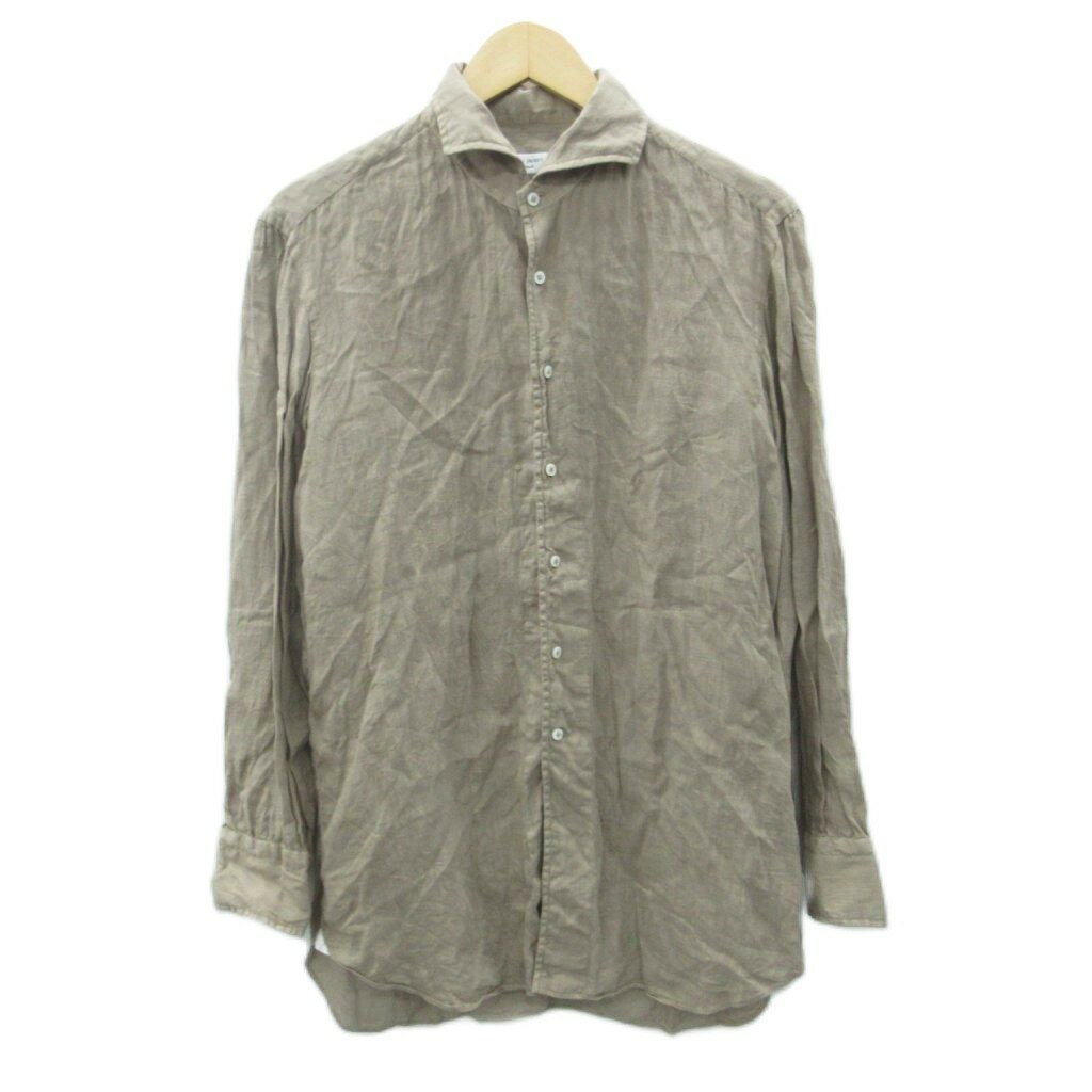 【中古】RING JACKET Napoli カジュアルシャツ 麻 リネン 4 ベージュ 長袖 /SM15 ■GY58 メンズ 【ベクトル 古着】 260131表記サイズ4実寸サイズ肩幅：45cm　身幅：58cm　着丈：81cm　袖丈：61...