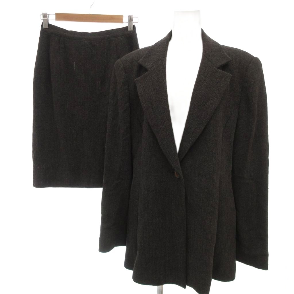 【中古】トランスワーク TRANS WORK スカートスーツ セットアップ テーラードジャケット 9 11 茶 ブラウン /UO ■GY58 レディース 【ベクトル 古着】 260125ブランドトランスワーク TRANS WORK表記サイズ...
