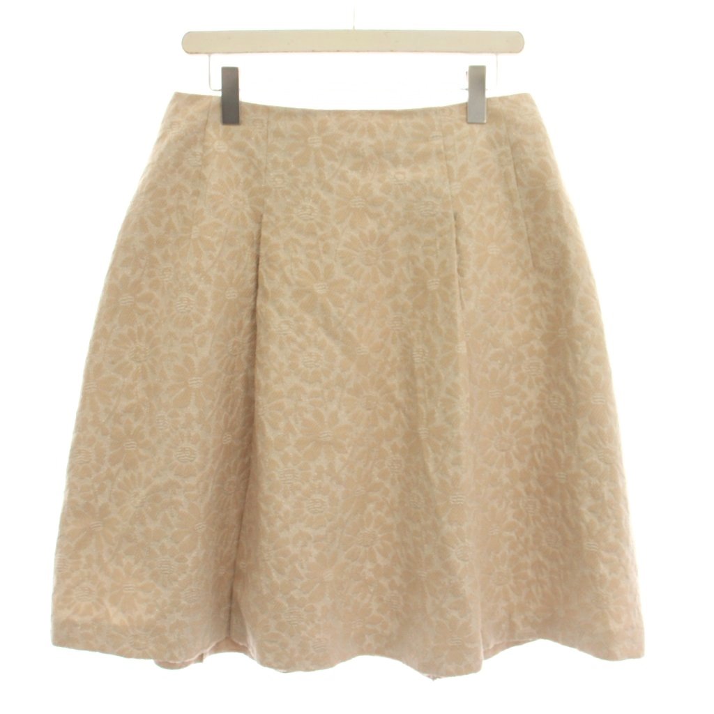 【中古】エフデ ef-de フラワージャカードスカート フレア ミニ 13 ベージュ 花柄 55-83152012 /YM ■GY60 レディース 【ベクトル 古着】 260206ブランドエフデ ef-de表記サイズ13実寸サイズウエスト：...