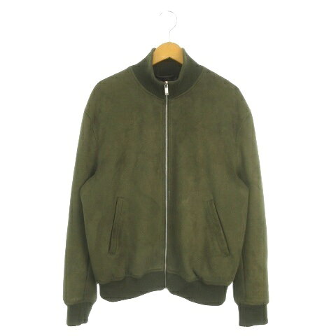 【中古】ザラ ZARA ブルゾンジャケット スタンドカラー L 緑 グリーン フェイクスエード ジップアップ /MN34 ■ECD001 メンズ 【ベクトル 古着】 260224ブランドザラ ZARA表記サイズL実寸サイズ肩幅：51cm　身...