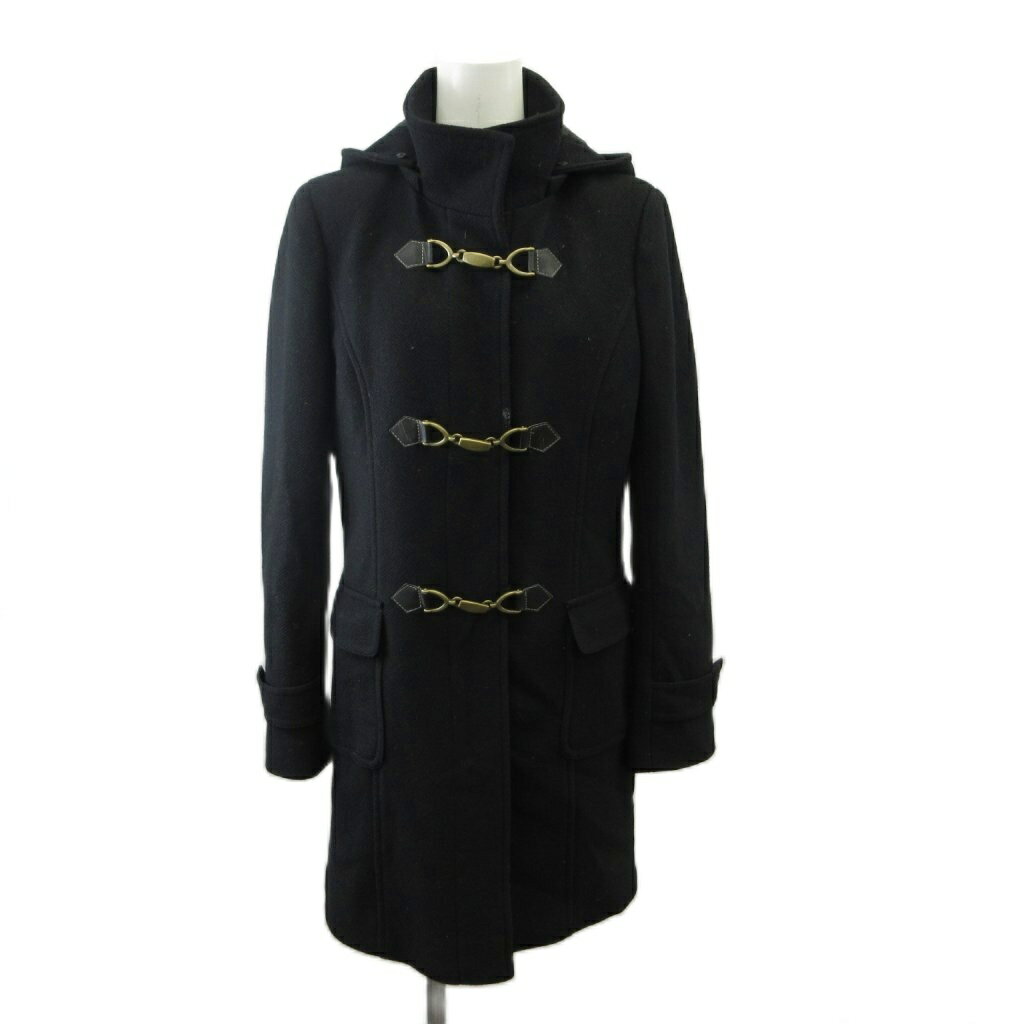 【中古】クミキョク 組曲 KUMIKYOKU ダッフルコート ロング ウール 3 黒 ブラック フード付き 長袖 /SH ■ECA003 レディース 【ベクトル 古着】 260327ブランドクミキョク 組曲 KUMIKYOKU表記サイズ3実...