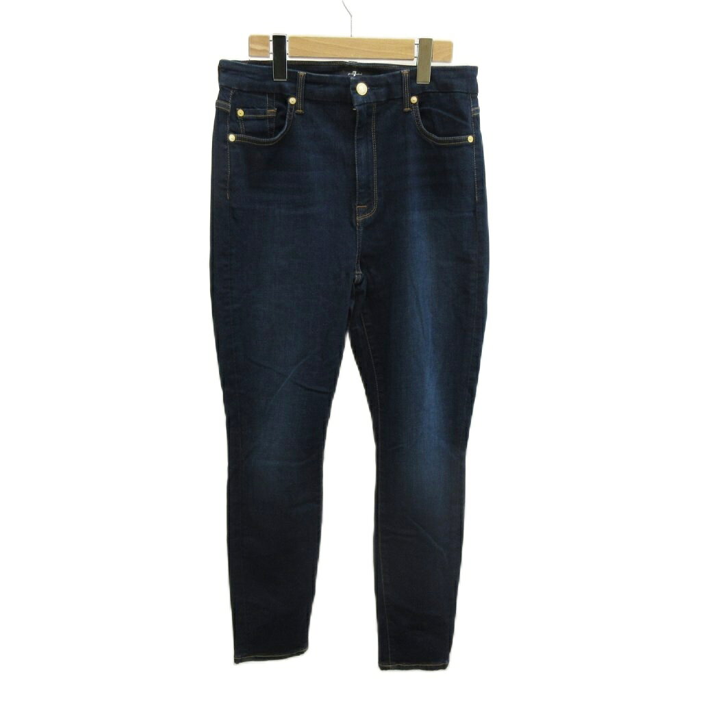 【中古】セブンフォーオールマンカインド 7 For All Mankind デニム ジーンズ 30 ネイビー 無地 フルレングス スキニーフィット /NP ■ECA003 レディース 【ベクトル 古着】 260326表記サイズ30実寸サイズ...