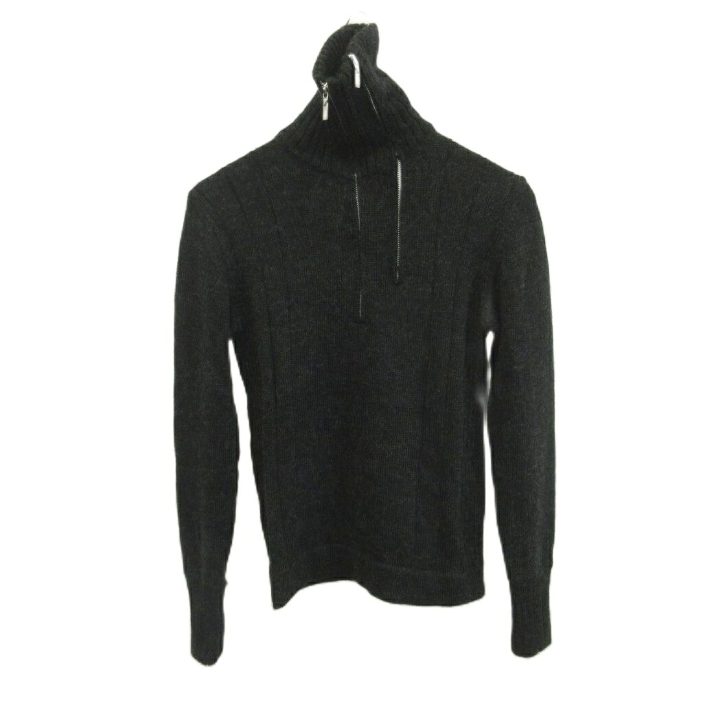 【中古】コムサデモードメン COMME CA DU MODE MEN ニット セーター プルオーバー ウール混 M ダークグレー 長袖 ハーフジップ タートルネック /GR ■ECB002 メンズ 【ベクトル 古着】 260327ブランドコ...