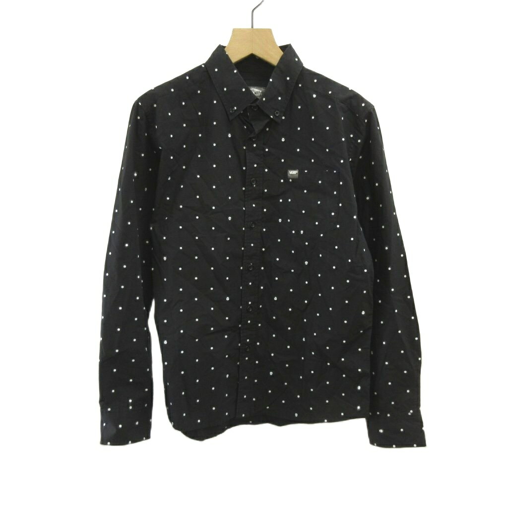 【中古】バンズ VANS シャツ M 黒 ブラック ドット スカル柄 ボタンダウンカラー 長袖 /GR ■ECB003 メンズ 【ベクトル 古着】 260403ブランドバンズ VANS表記サイズM実寸サイズ肩幅：45.5cm　身幅：53cm...