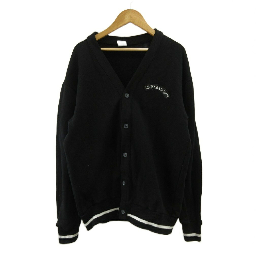 【中古】ザラ ZARA カーディガン スウェット M 黒 ブラック Vネック ロゴワッペン 長袖 裏起毛 /PP ■ECA004 メンズ 【ベクトル 古着】 260410ブランドザラ ZARA表記サイズM実寸サイズ肩幅：約54cm　身幅：約...