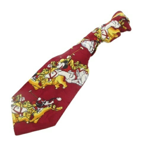 【中古】未使用品 ディズニー Disney Tokyo Disneyland ネクタイ 絹 シルク 赤 レッド ミッキーマウス キャラクター柄 /CK59 ■GY59 メンズ 【ベクトル 古着】 260420ブランドディズニー Disney...