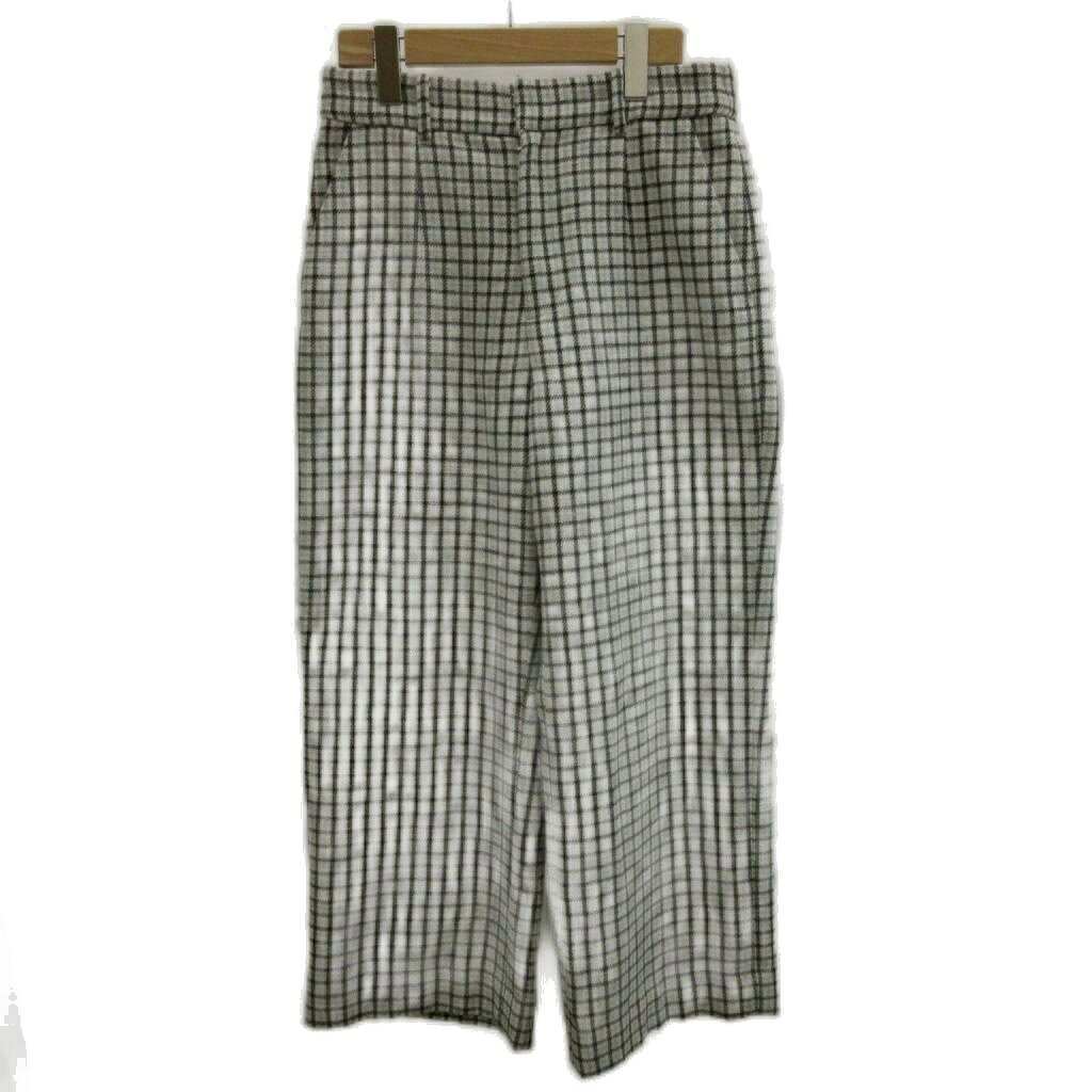 【中古】インディヴィ INDIVI パンツ M 黒 ブラック 白 ホワイト チェック柄 クロップド丈 /NP レディース 【ベクトル 古着】 260423ブランドインディヴィ INDIVI表記サイズ38実寸サイズウエスト：68cm　もも幅：...