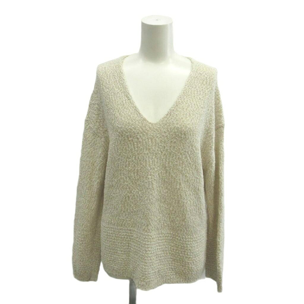 【中古】グリーンレーベルリラクシング ユナイテッドアローズ green label relaxing ニット カットソー ライトベージュ Vネック 無地 長袖 /NP ■ECC004 レディース 【ベクトル 古着】 260421ブランドグリ...