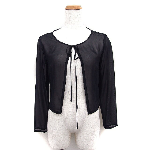 【中古】ドンガシルク Donga Silk シルク ボレロ カーディガン シアー 無地 ブラック 黒 /FT ■ECC004 レディース 【ベクトル 古着】 260511表記サイズ表記なし 実寸サイズをご確認ください。実寸サイズ肩幅：36c...