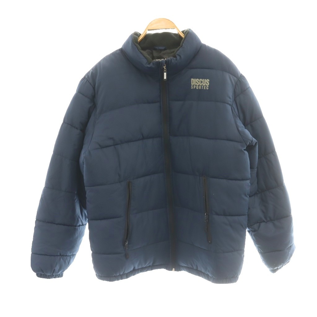 【中古】ディスカス スポーテック DISCUS SPORTEC 中綿ジャケット LL 紺 ネイビー /SS ■OS ■ECB004 メンズ 【ベクトル 古着】 260429表記サイズLL実寸サイズ肩幅：約49.5cm　身幅：約56cm　着丈...