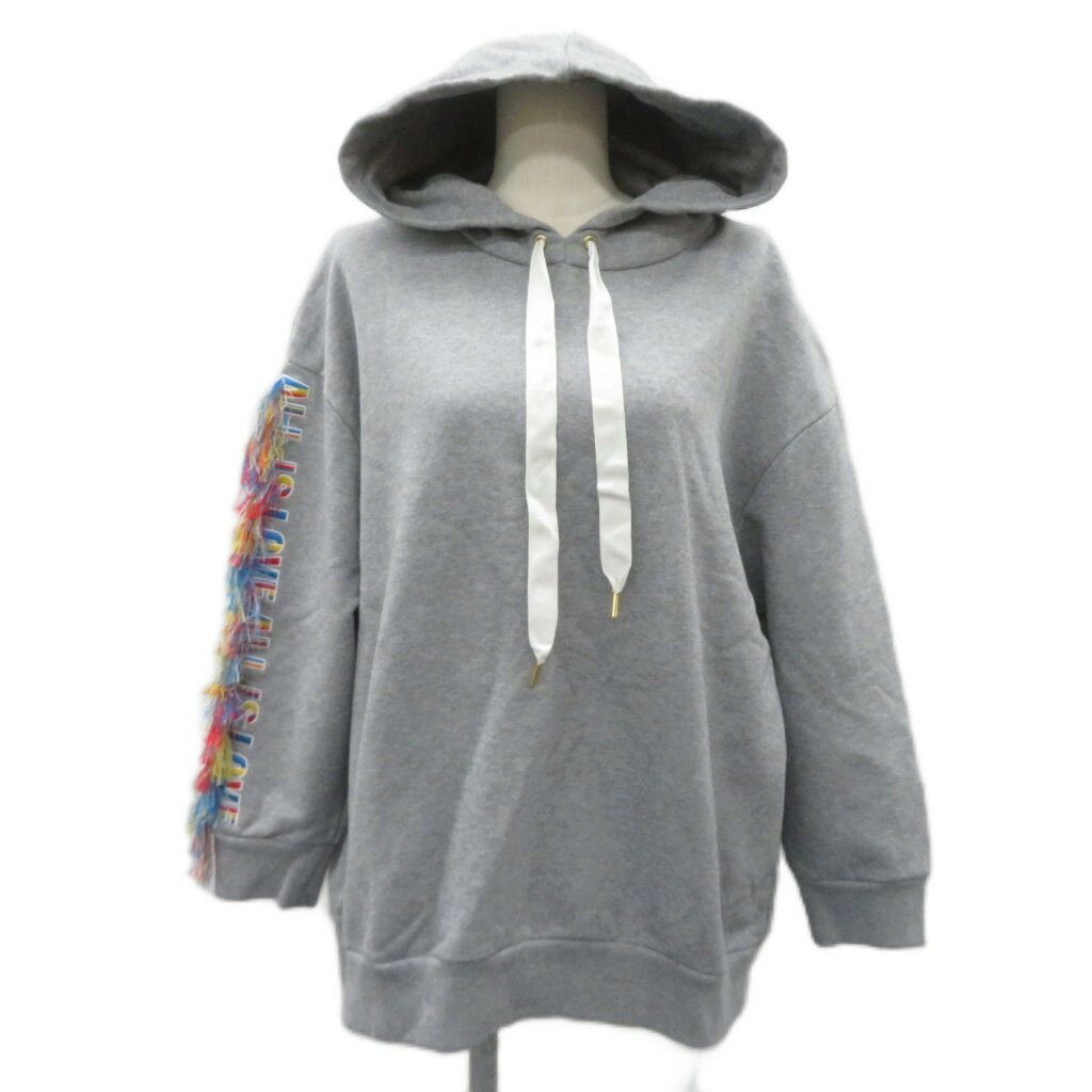 【中古】ステラマッカートニー STELLA McCARTNEY パーカー プルオーバー 34 グレー 刺繍 フリンジ装飾 ミドル丈 /YS37 ■GY57 レディース 【ベクトル 古着】 260526ブランドステラマッカートニー STELL...