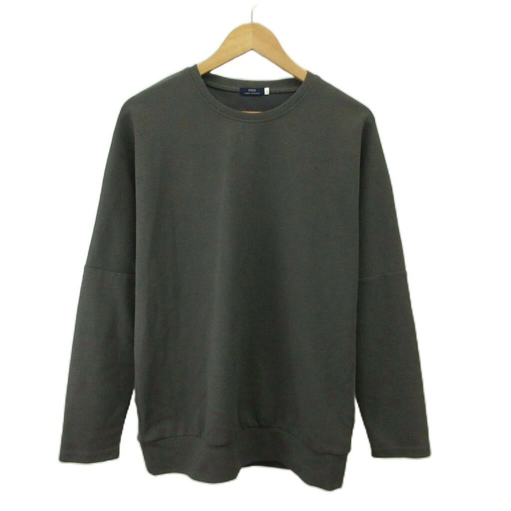 【中古】アイテムズ アーバンリサーチ ITEMS URBANRESEARCH スウェットプルオーバー トレーナー M チャコールグレー 無地 ラウンドネック 長袖 /SH ■ECC005 メンズ 【ベクトル 古着】 260524ブランドアイ...