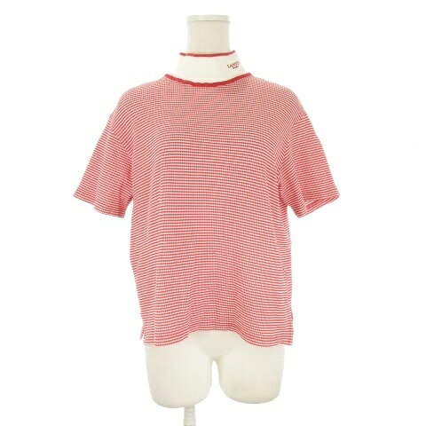 【中古】ランバン LANVIN SPORTS カットソー シャツ ゴルフ 40 赤 レッド ボーダー柄 半袖 ハイネック /CK41 ■ECC005 レディース 【ベクトル 古着】 260527ブランドランバン LANVIN表記サイズ40実...
