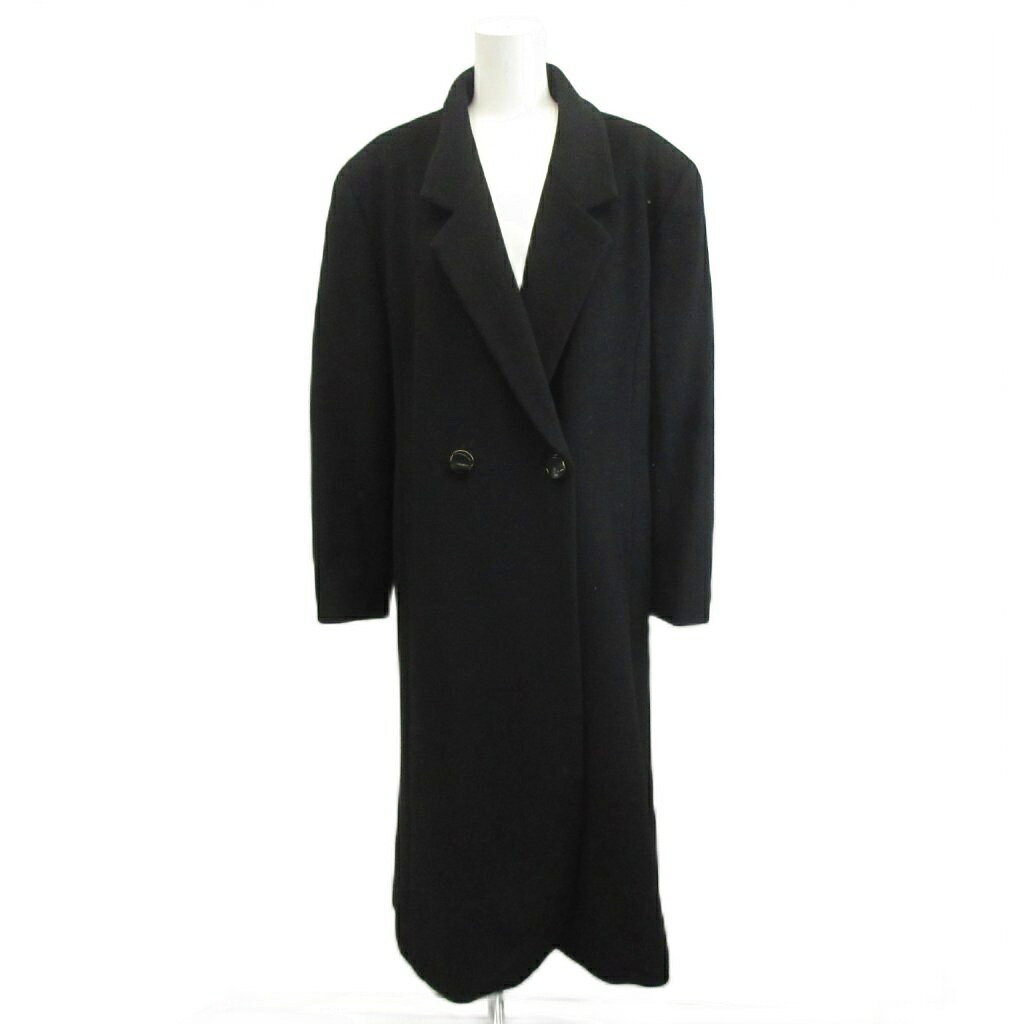【中古】ラセーヌ LASEINE コート カシミヤ 13 黒 ブラック テーラードカラー ダブルブレスト 長袖 /KK ■ECC005 レディース 【ベクトル 古着】 260528表記サイズ13実寸サイズ肩幅：39cm　身幅：53cm　着丈...
