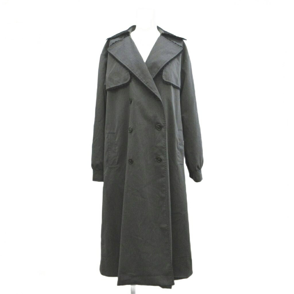 【中古】アクシーズファム axes femme ロングコート M グレー 黒 ブラック ダブルブレスト テーラードカラー 長袖 /NP ■ECB005 レディース 【ベクトル 古着】 260528ブランドアクシーズファム axes femm...