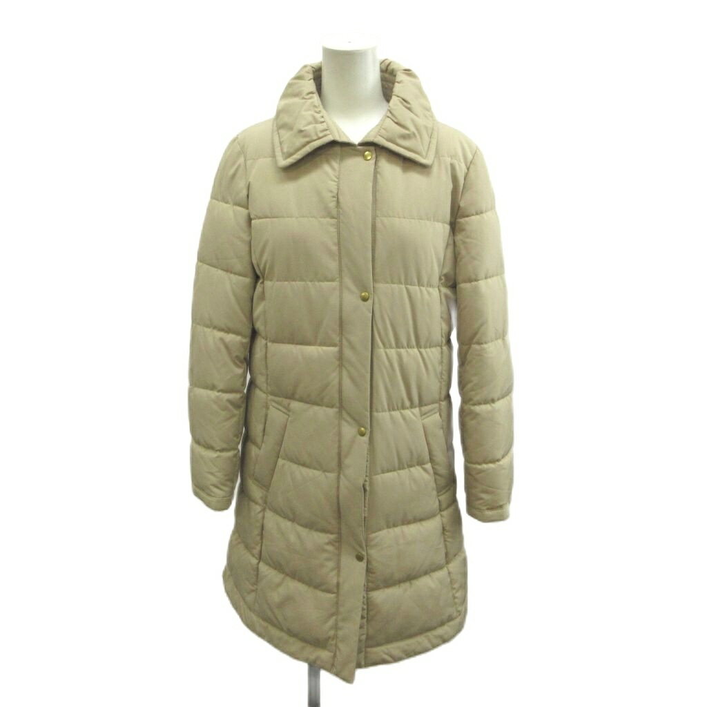 【中古】未使用品 プチオンフルール Petit Honfleur 中綿コート 9 ベージュ 無地 襟付き 長袖 ロング丈 /MD ■ECA006 レディース 【ベクトル 古着】 260609表記サイズ9実寸サイズ肩幅：39cm　身幅：48c...