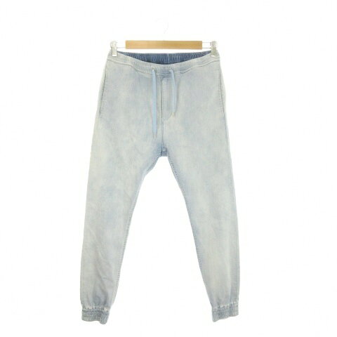 【中古】モンキータイム MONKEY TIME アローズ ST TCR TWILL SKINNY JOGGER ジョガーパンツ M 青 ブルー インディゴ ケミカル ドローストリング 無地 /CK18 ■ECB006 メンズ 【ベクトル 古...