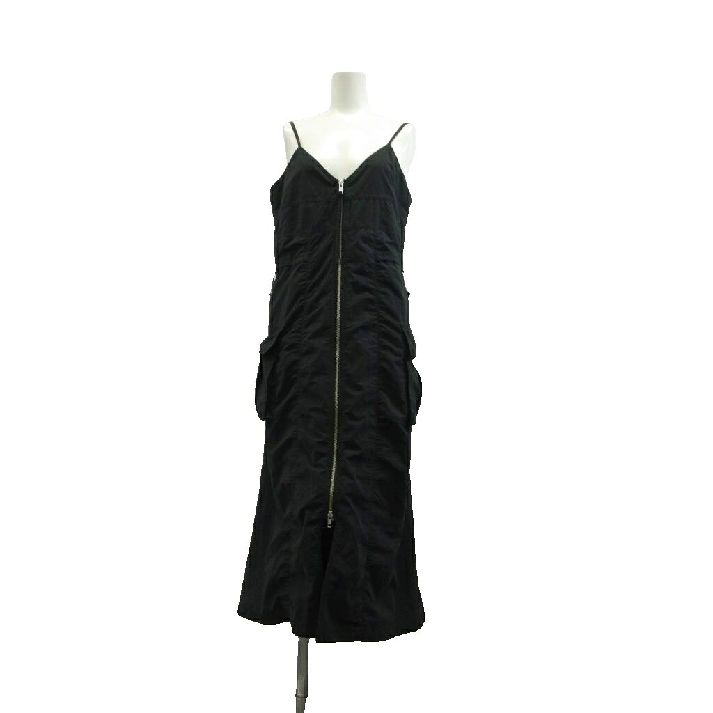 【中古】スライ SLY ロングギャザーワンピース Free 黒 ブラック Vネック ジップアップ ECA007 /SH ■ECA007 レディース 【ベクトル 古着】 260707ブランドスライ SLY表記サイズFree実寸サイズ身幅：42...