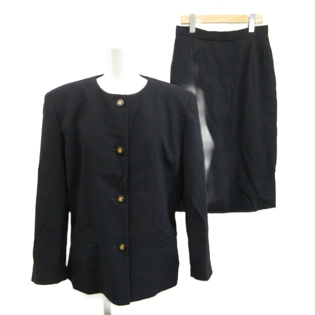 【中古】エヴァドナ EVA DONNA セットアップ スーツ M 黒 ブラック 無地 長袖 /RN ■ECB007 レディース 【ベクトル 古着】 260730表記サイズM実寸サイズジャケット 肩幅：39cm　ジャケット 身幅：41cm　ジ...
