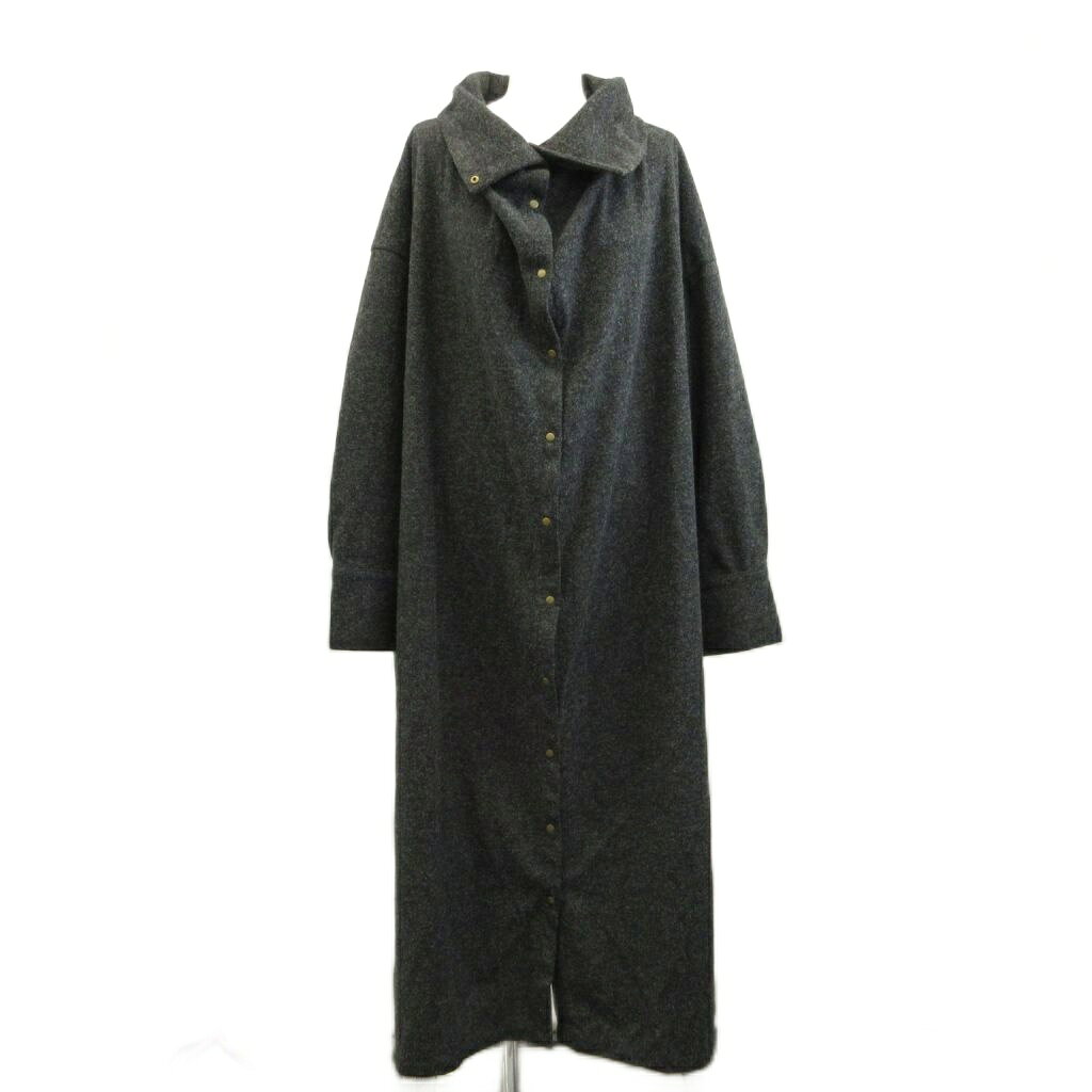 【中古】ジブンノジカン 自分の時間 コート L グレー 無地 スタンドカラー 長袖 /RN ■ECB007 レディース 【ベクトル 古着】 260730表記サイズL実寸サイズ肩幅：61cm　身幅：63cm　着丈：125cm　袖丈：48cm　...
