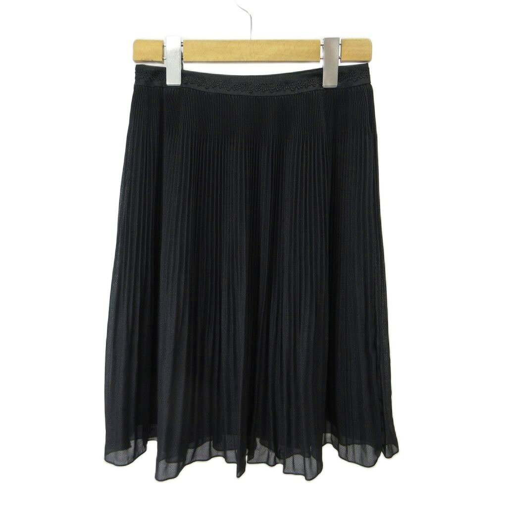 【中古】エニィスィス エニシス anySiS フレアスカート 1 黒 ブラック プリーツ 無地 ひざ丈 /RN ■ECB007 レディース 【ベクトル 古着】 260730ブランドエニィスィス エニシス anySiS表記サイズ1実寸サイズウ...