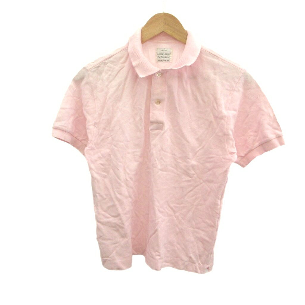 【中古】ユナイテッド・カラーズ・オブ・ベネトン UNITED COLORS OF BENETTON ポロシャツ XS ピンク 無地 半袖 トップス /YU ■ECB007 メンズ 【ベクトル 古着】 260730ブランドユナイテッド・カラー...