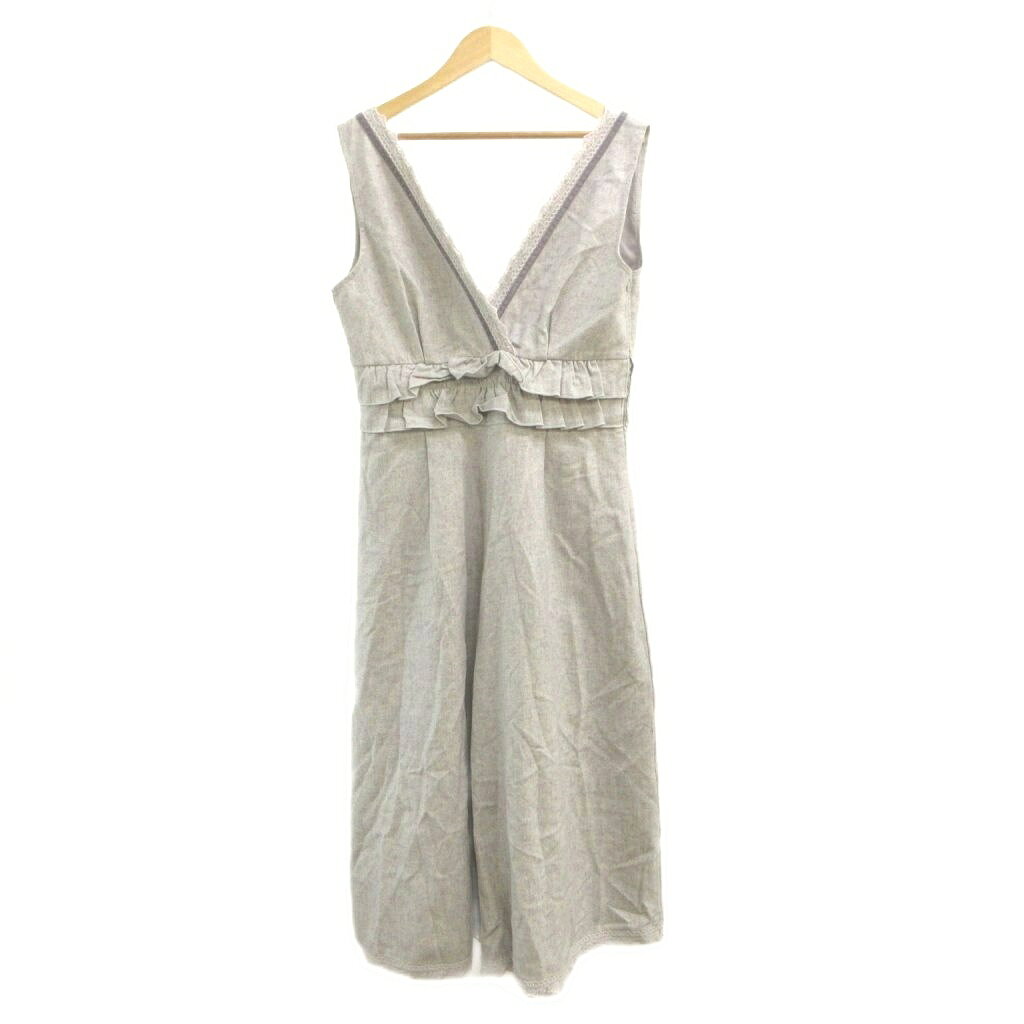 【中古】アクシーズファム axes femme オールインワン パンツ Vネック フリル M グレー 紫 パープル ハーフ丈 /MD ■GY75 レディース 【ベクトル 古着】 260904ブランドアクシーズファム axes femme表記...