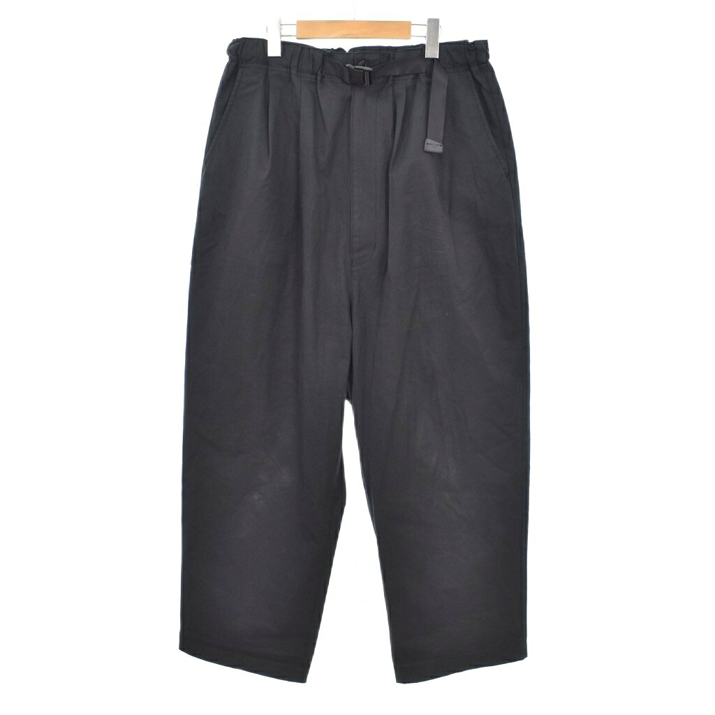 【中古】コムデギャルソンオム COMME des GARCONS HOMME 25SS 綿ツイル微起毛 2タック ワイドパンツ スラックス L 黒 ブラック AD2025 HQ-P012 メンズ 【ベクトル 古着】 260922ブランドコム...