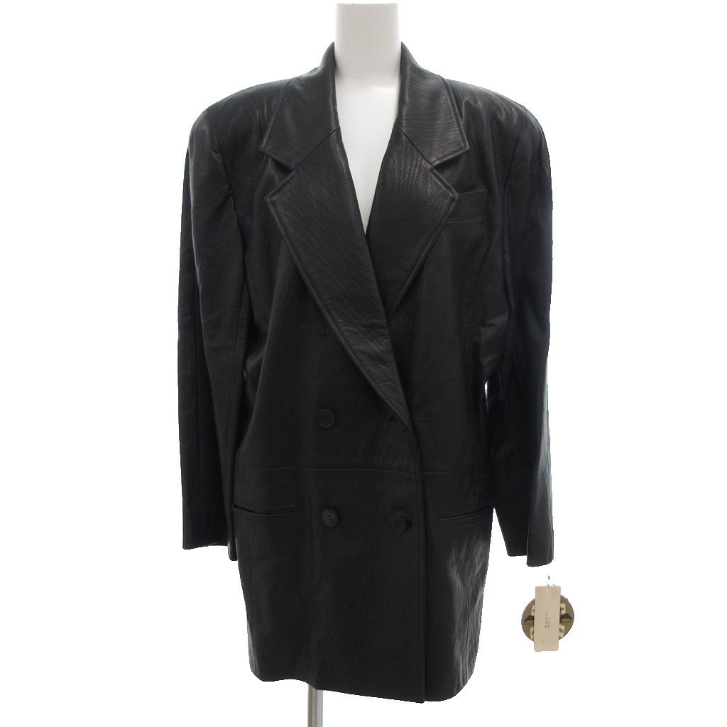 【中古】未使用品 タグ付き ALCA 認定 レザーコート ジャケット ラム革 総柄 ロング 黒 ブラック /BS ■GY99 レディース 【ベクトル 古着】 250922表記サイズサイズ表記がございません実寸を参考にしてください。実寸サイズ...
