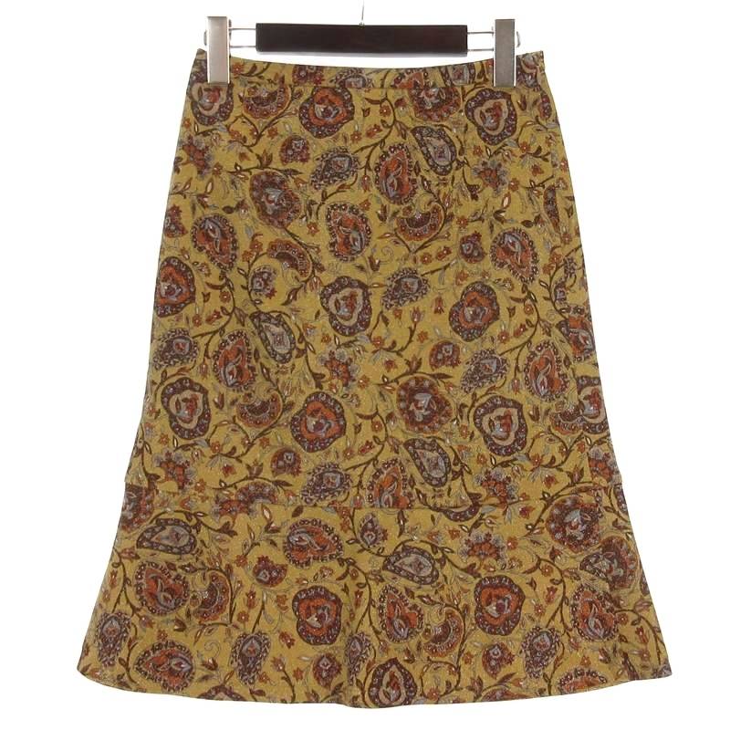 【中古】ミッシェルクラン MICHEL KLEIN スカート 総柄 ひざ丈 ブラウン 38 ■GY14 レディース 【ベクトル 古着】 251228ブランドミッシェルクラン MICHEL KLEIN表記サイズ38実寸サイズウエスト：66cm...