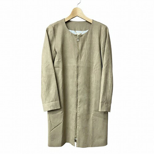 【中古】ラウンジドレス ガリャルダガランテ Loungedress GALLARDAGALANTE ノーカラー コート フェイクスウェード ベージュ Free LD16R0080010100 レディース 【ベクトル 古着】 250729ブラ...