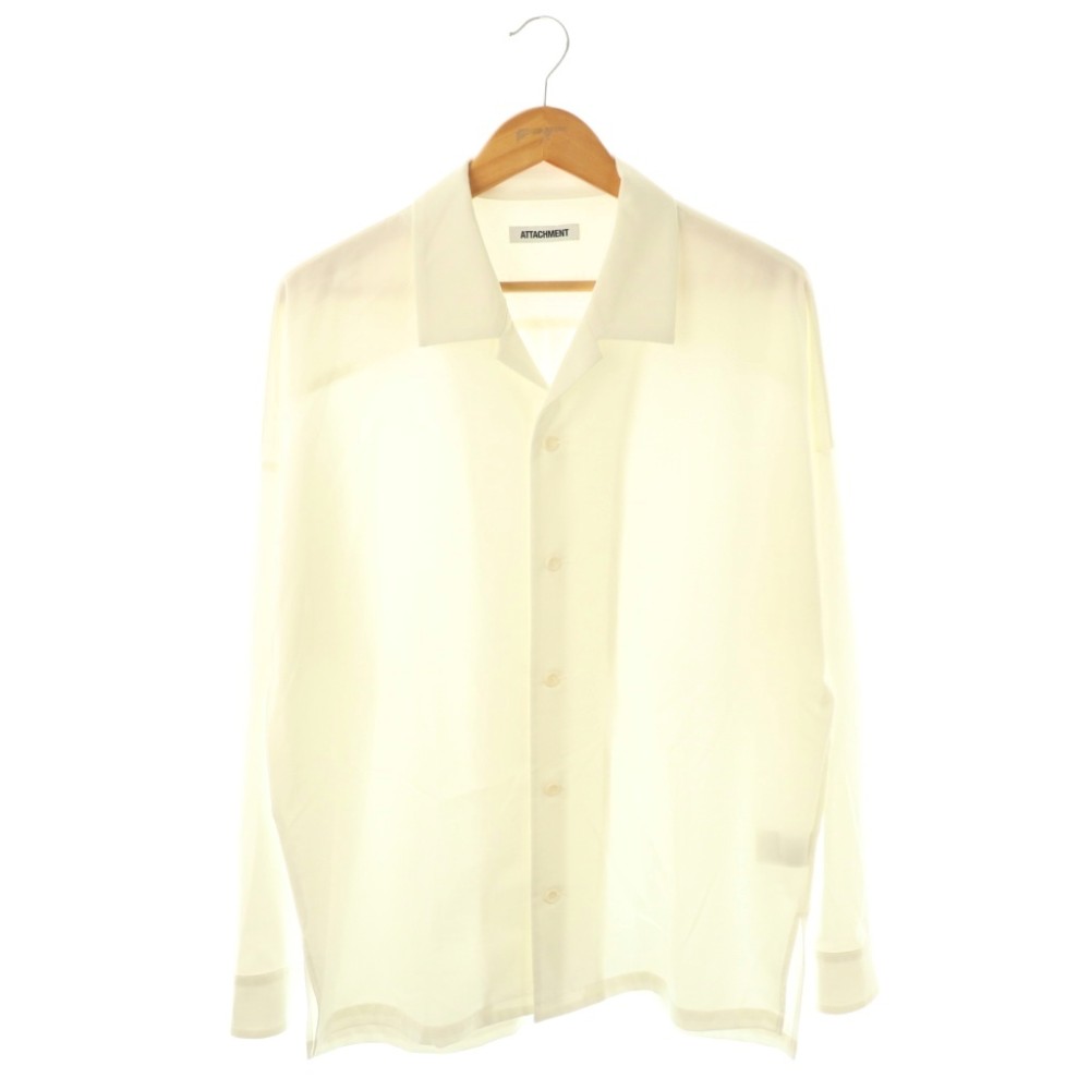 【中古】アタッチメント ATTACHMENT 24AW PE/RY STRETCH TROPICAL OVERSIZED OPENCOLLAR L/S シャツ オープンカラー 2 ホワイト /CX ■OS メンズ 【ベクトル 古着】 260...