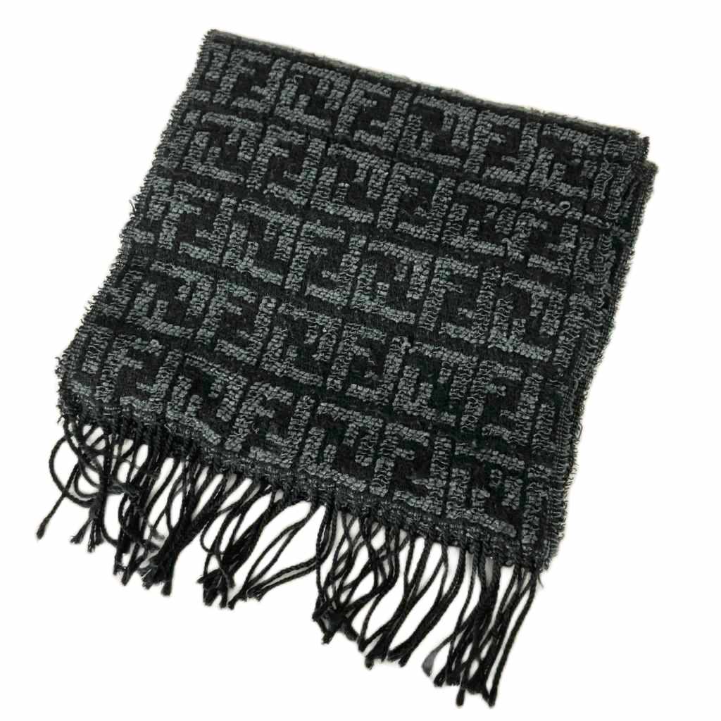 【中古】フェンディ FENDI ズッカ柄 アクリル マフラー オールド グレー メンズ レディース 【ベクトル 古着】 260327ブランドフェンディ FENDI実寸サイズ全長（フリンジ含まず）：155cm　幅：28cm　　素材アクリル99...