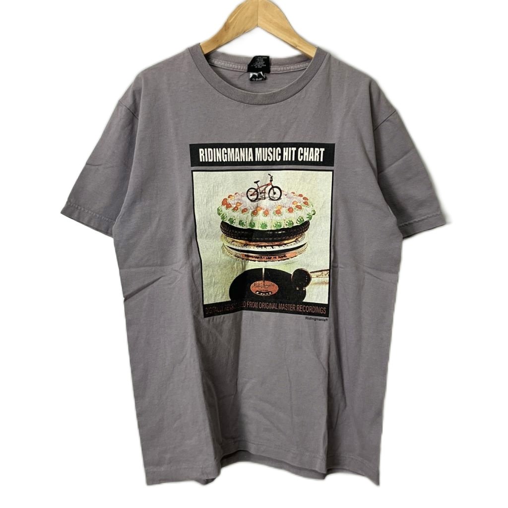 【中古】RIDINGMANIA ライディングマニア プリント Tシャツ カットソー 半袖 M ラベンダー メンズ 【ベクトル 古着】 260416表記サイズM 実寸サイズ肩幅：46cm　身幅：47cm　着丈：65cm　袖丈：20cm　　素材...