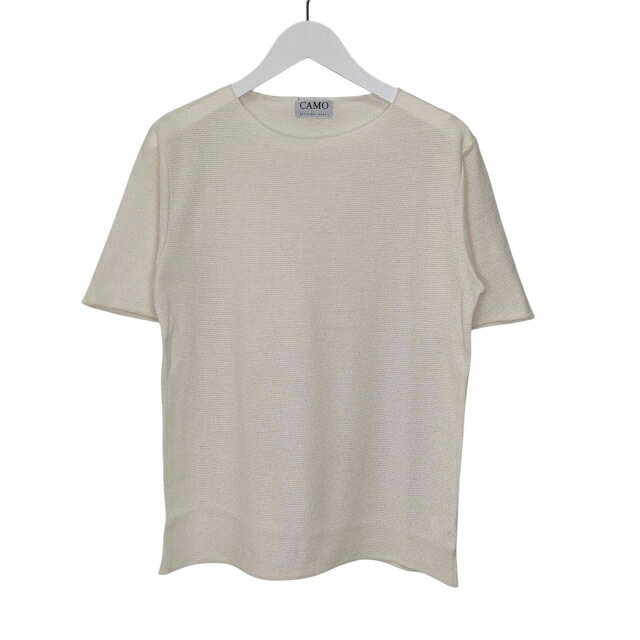 【中古】CAMO BY STEFANO UGHETTI ニット トップス カットソー 半袖 S アイボリー k1964 0511 メンズ 【ベクトル 古着】 250511表記サイズS実寸サイズ肩幅：41cm　身幅：48.5cm　着丈：66....