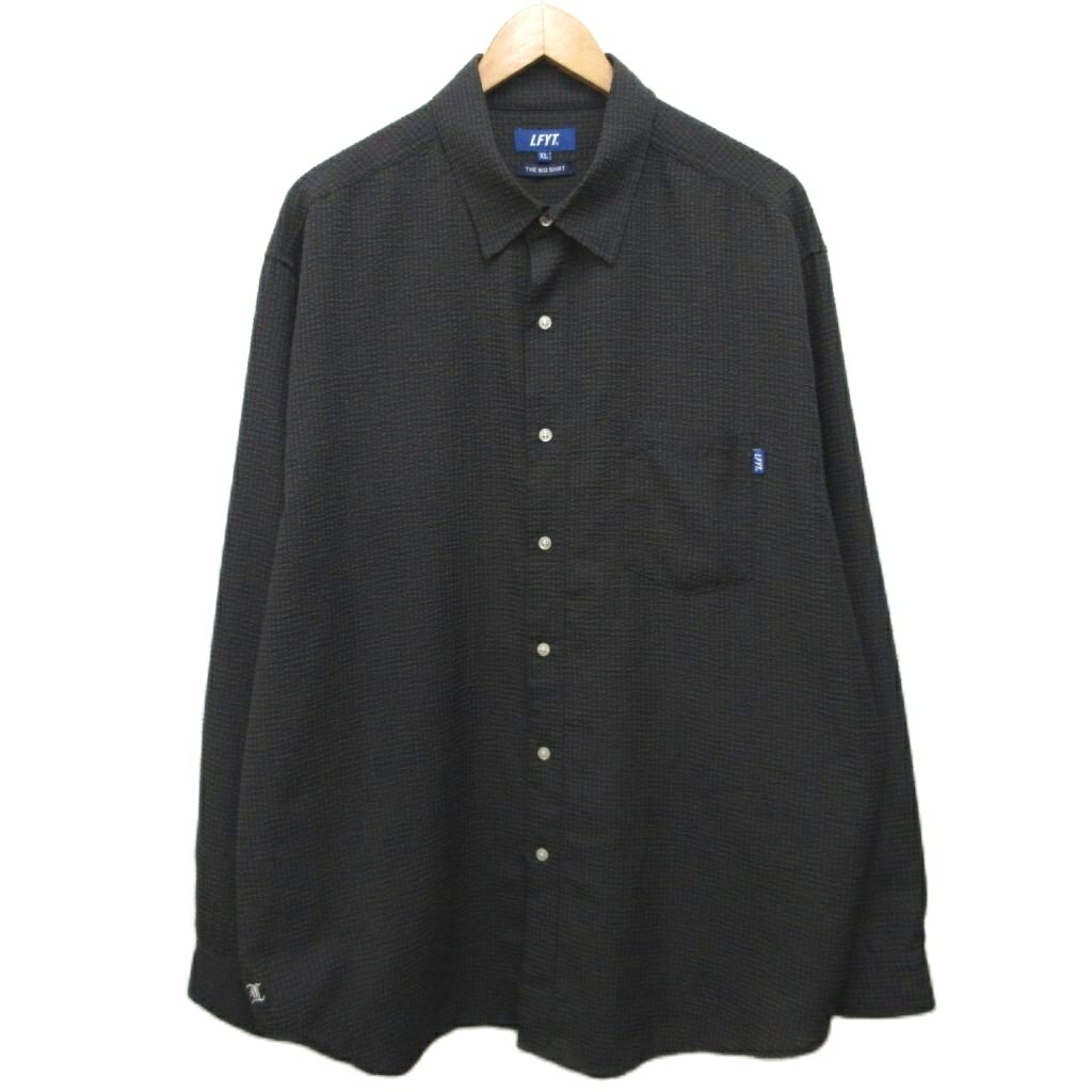 【中古】ラファイエット Lafayette SEERSUCKER STRIPE BIG SHIRT シャツ 長袖 オーバーサイズ XL ダークグレー LS240201 メンズ 【ベクトル 古着】 260224ブランドラファイエット Lafa...