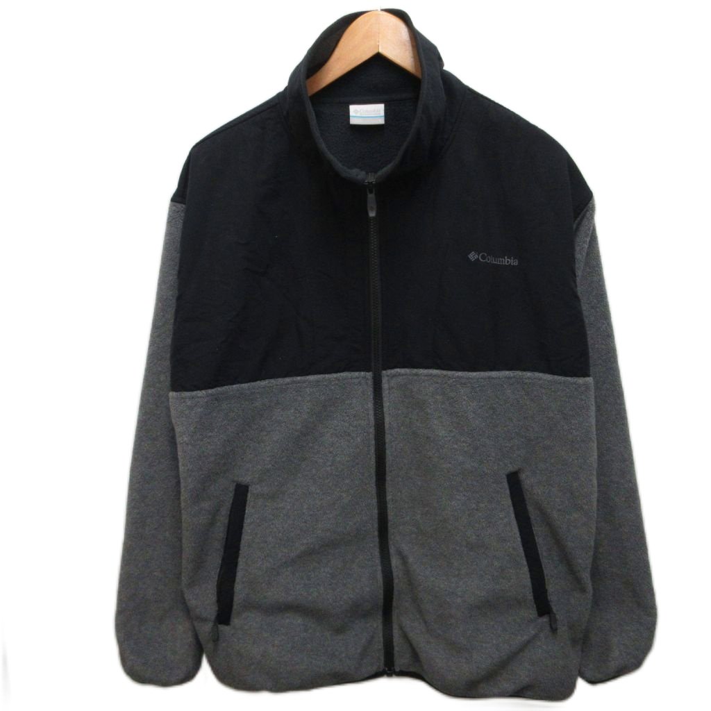 【中古】コロンビア Columbia M HINDS PINNACLE JACKET フリースジャケット 切替 L グレー 黒 ブラック PM1720 ■IBO91 メンズ 【ベクトル 古着】 260319ブランドコロンビア Columbi...