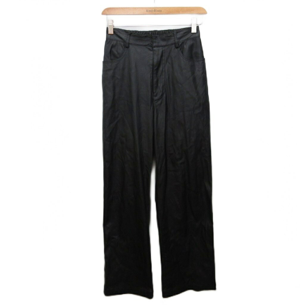 【中古】アメリ Ameri FAKE LEATHER STRAIGHT PANTS パンツ フェイクレザー ストレート 合成皮革 M 黒 ブラック 01210860390 ■IBO91 レディース 【ベクトル 古着】 260324表記サイズ...