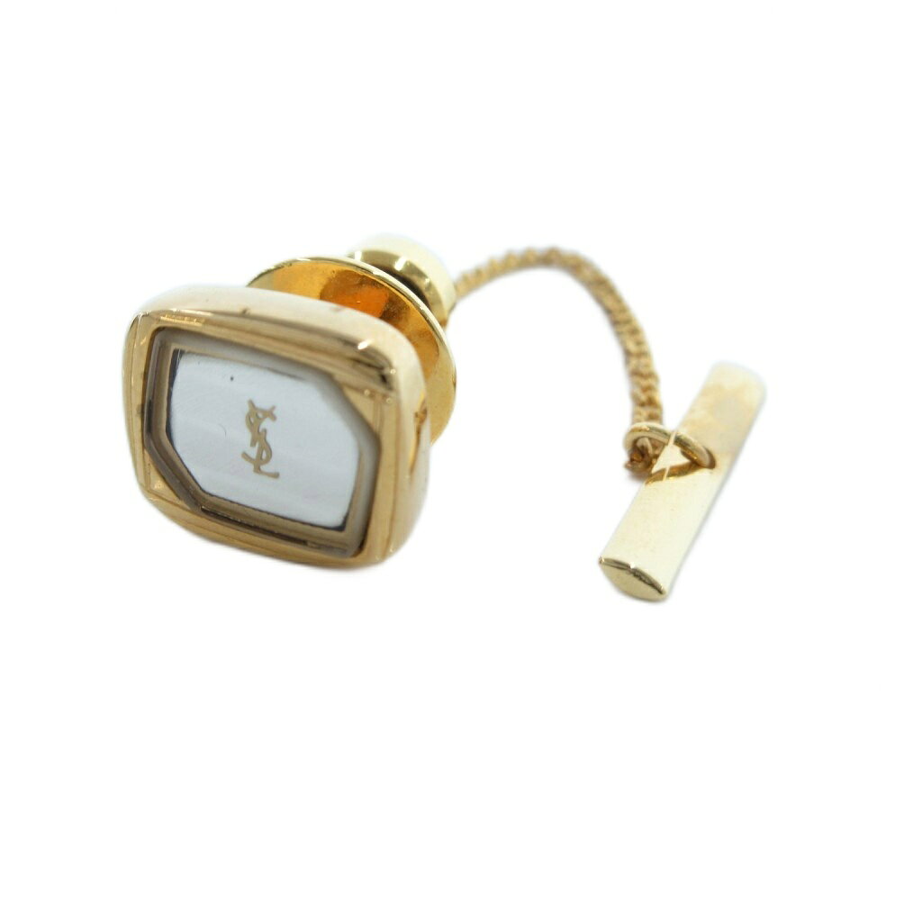 【中古】イヴサンローラン YVES SAINT LAURENT タイピン 金色 ゴールドカラー 四角形 ロゴ入り チェーン付き /TQ ■IBO93 メンズ 【ベクトル 古着】 260507ブランドイヴサンローラン YVES SAINT L...