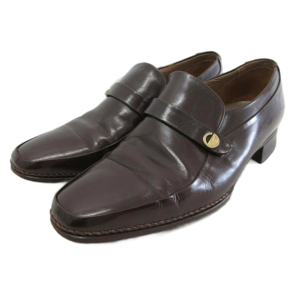 【中古】クリスチャンディオール Christian Dior MONSIEUR レザーシューズ ローファー スリッポン 皮革 24.5cm 茶 ブラウン レディース 【ベクトル 古着】 260426ブランドクリスチャンディオール Chris...