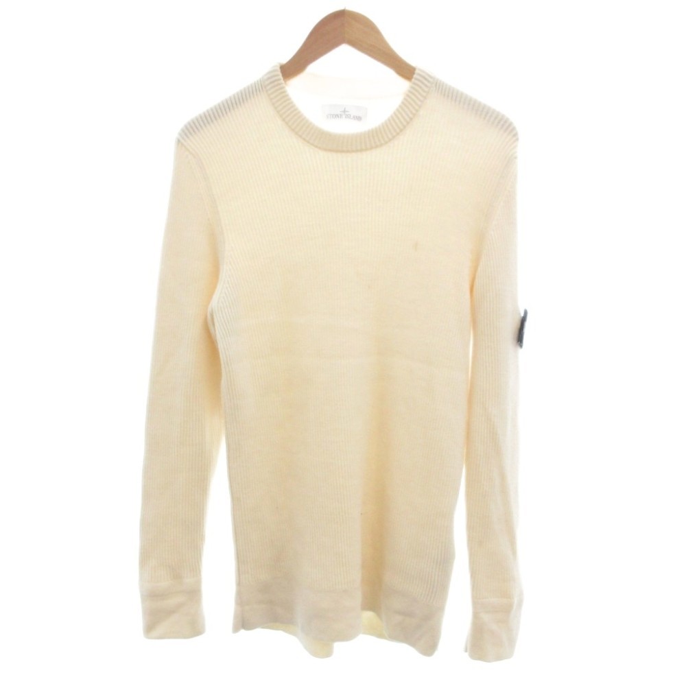 【中古】ストーンアイランド STONE ISLAND ニット セーター コンパスロゴ ワッペン 長袖 XL アイボリー 8115553C2 /JS ■GY18 メンズ 【ベクトル 古着】 260331ブランドストーンアイランド STONE ...