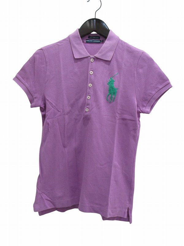 【中古】ラルフローレン RALPH LAUREN ポロシャツ 半袖 スキニー ビッグポニー パープル Mサイズ レディース 【ベクトル 古着】 260619ブランドラルフローレン RALPH LAUREN表記サイズM実寸サイズ肩幅：35cm...